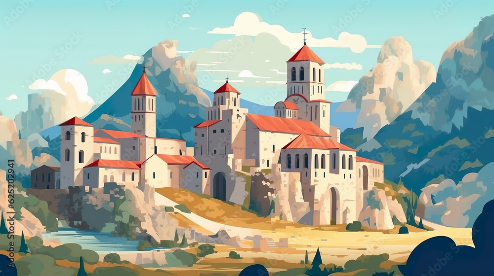 Abstract background Medieval crusades. Banner design featuring a ...