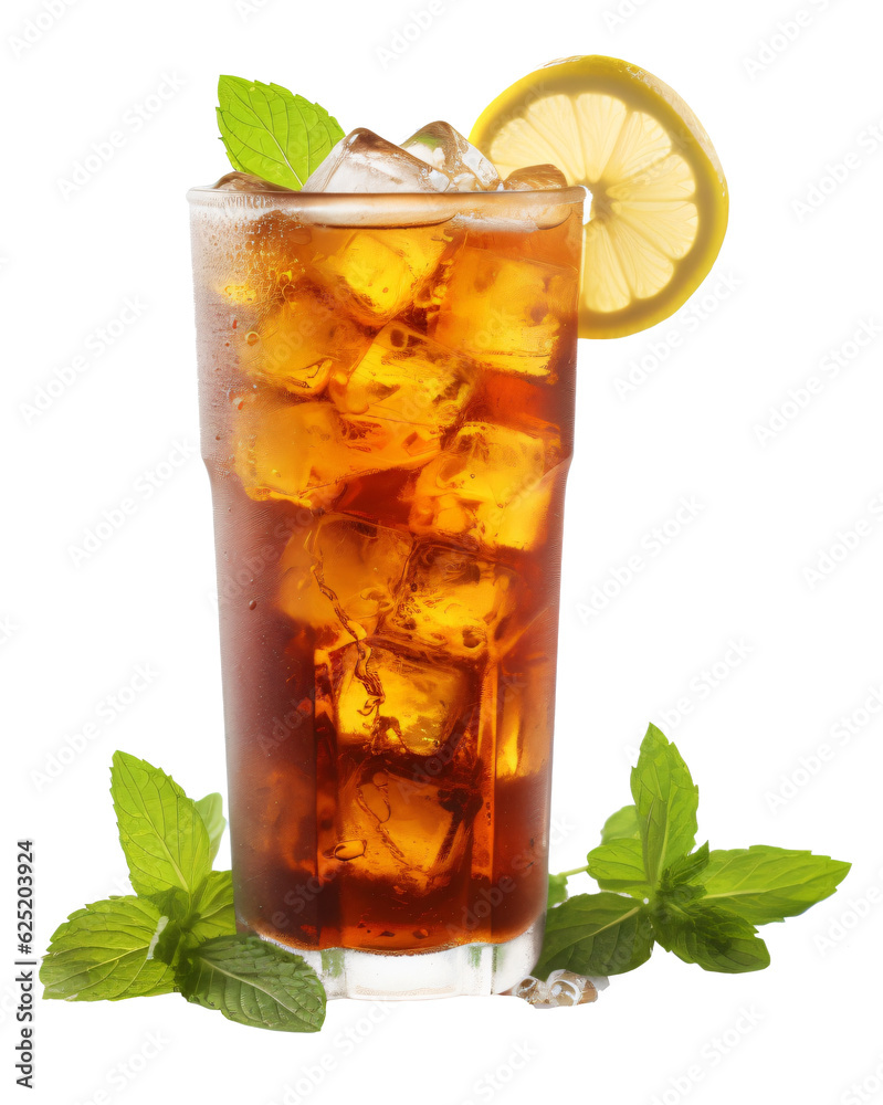 Ice tea drink isolated on the transparent background PNG. AI generative ...