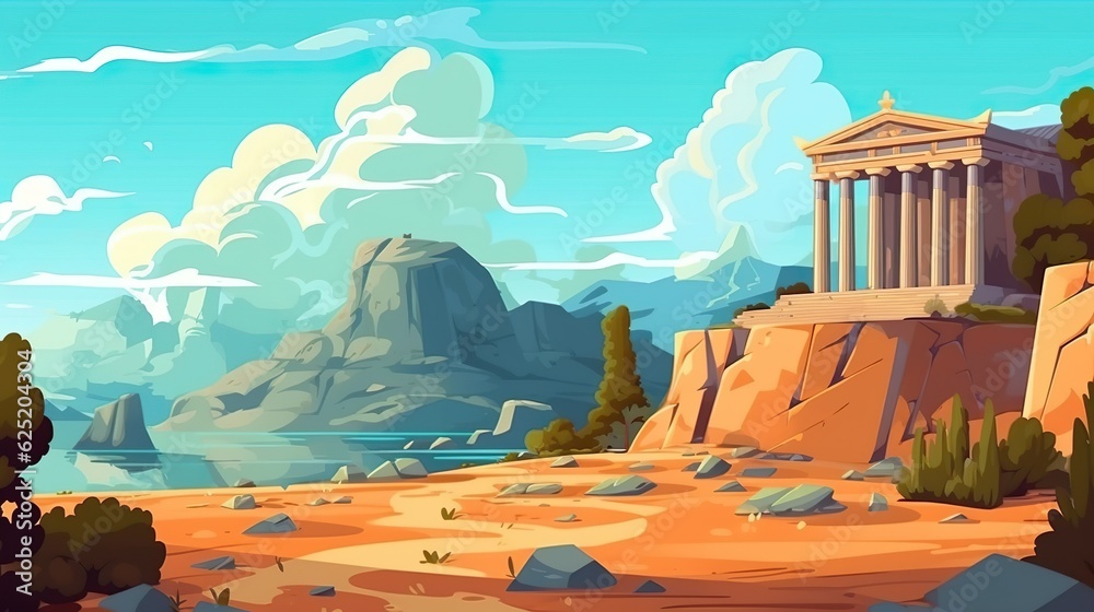 Abstract background Olympic with the Gods. Illustration in a banner ...