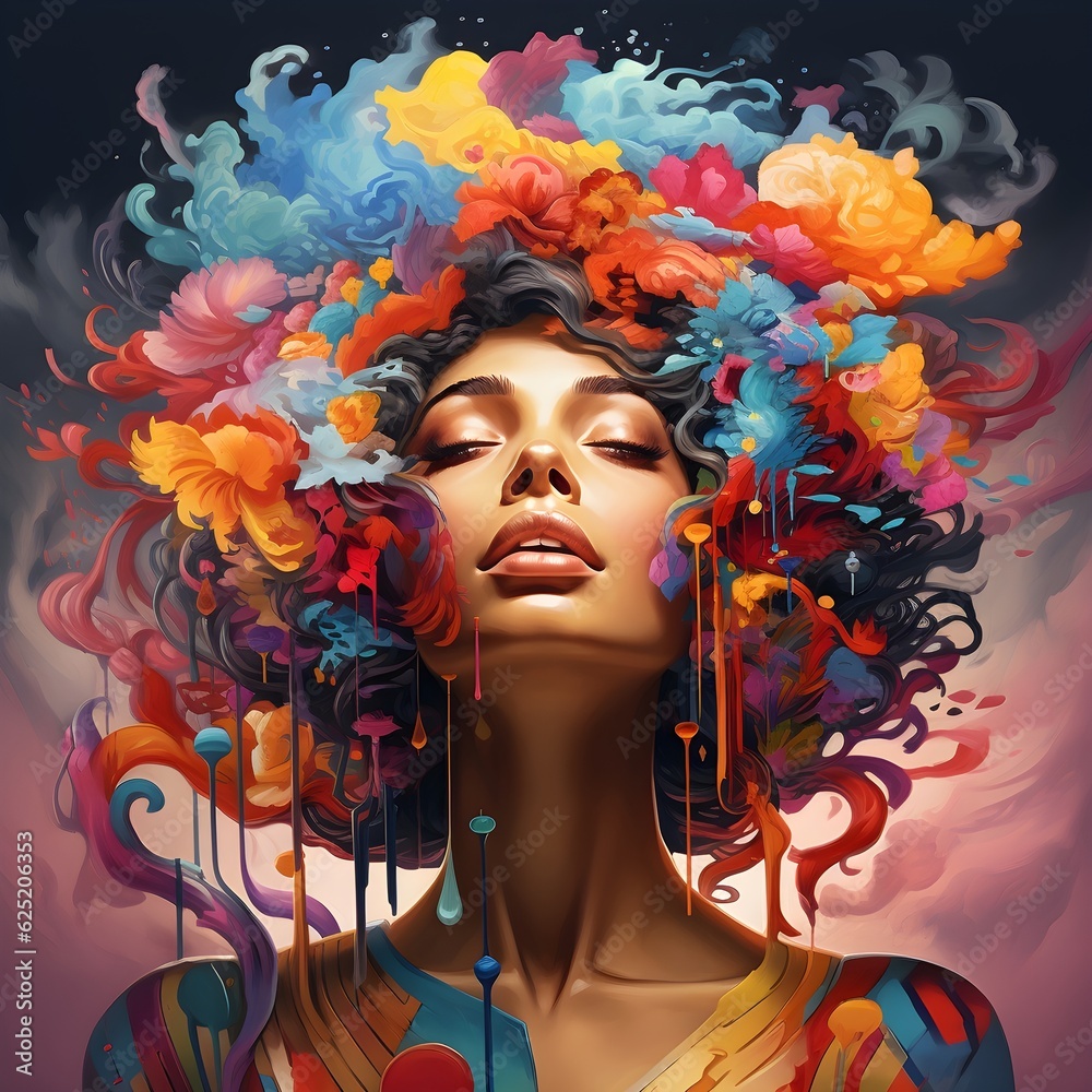 Canvas of Resilience: A Woman's Vibrant Journey Through Mental ...