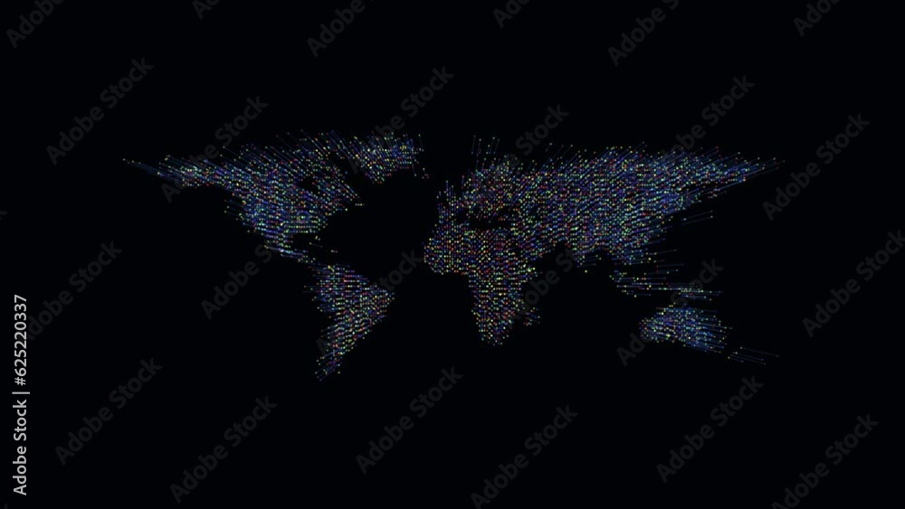 concept animation of digital world a map of earth from sets of ...