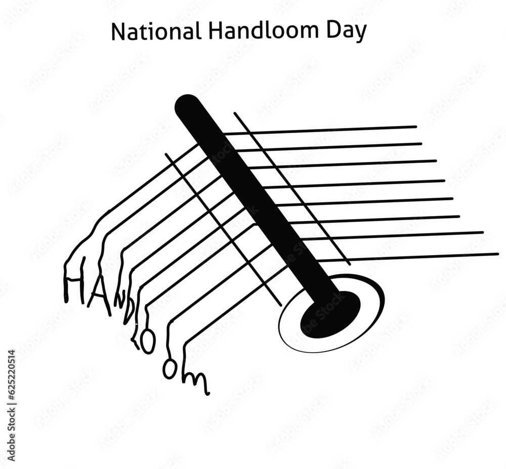 Vector illustration of National Handloom Day isolated on white ...