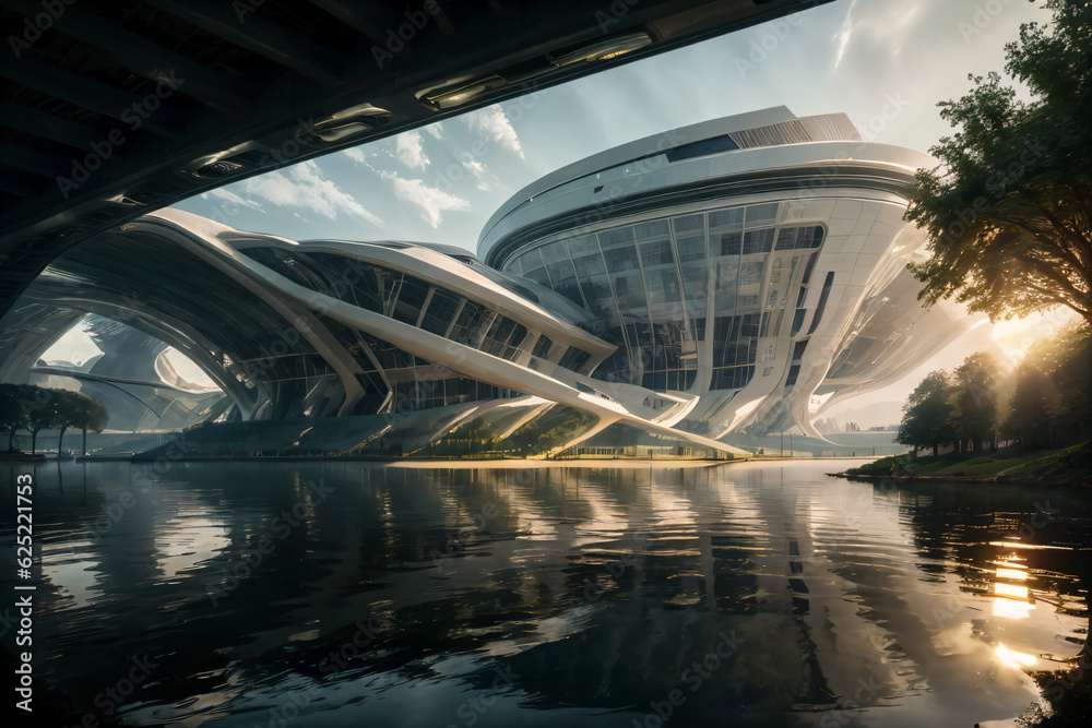 futuristic sports arena stadium.Ai generate illustrator. hi-tech ...