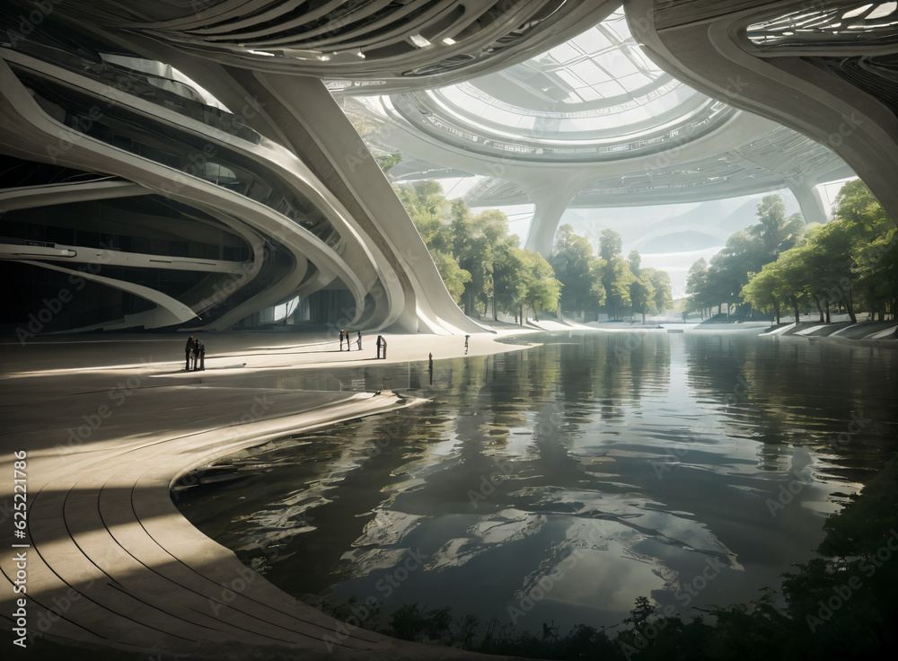 futuristic sports arena stadium.Ai generate illustrator. hi-tech ...