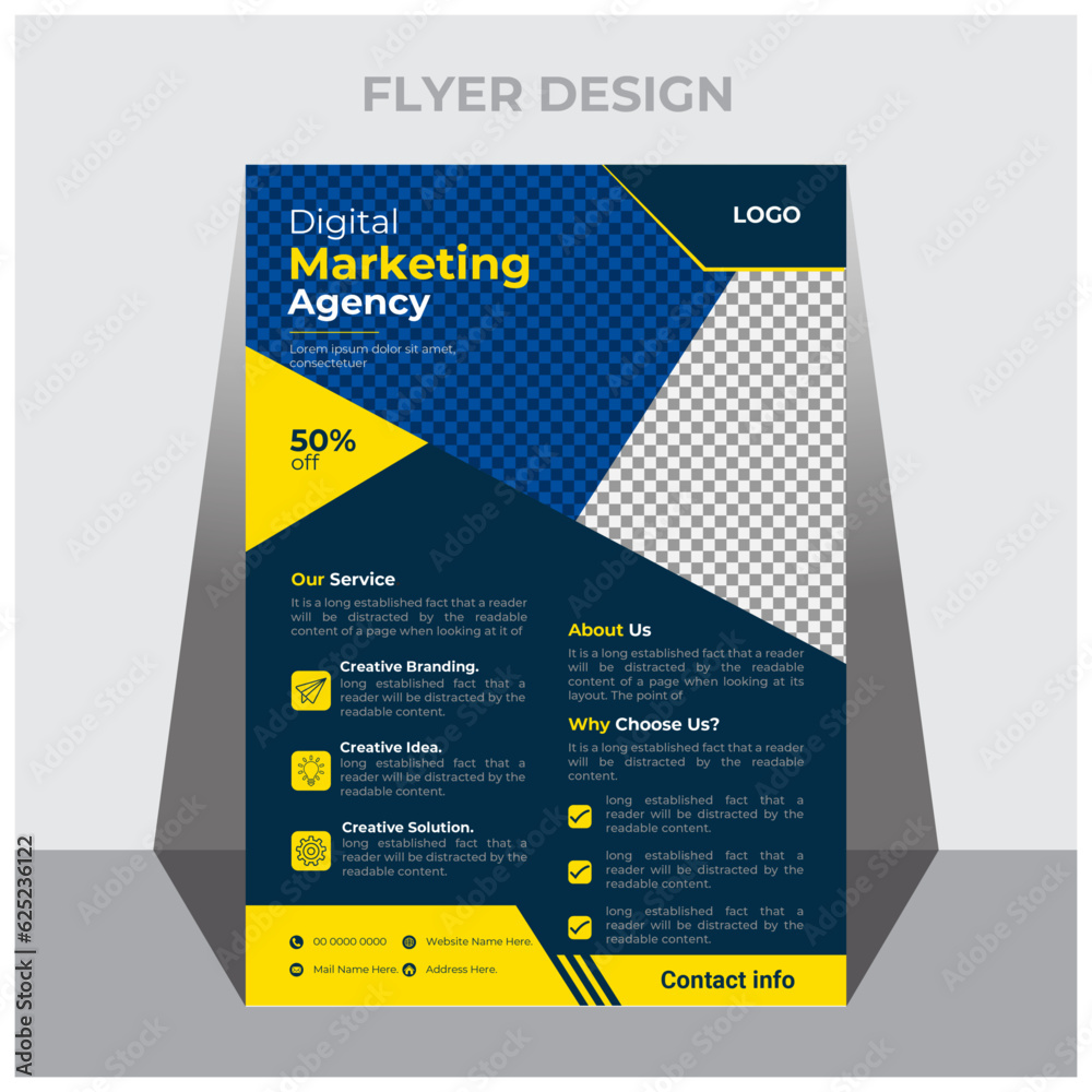 Vector flyer template design, Corporate business flyer template with ...