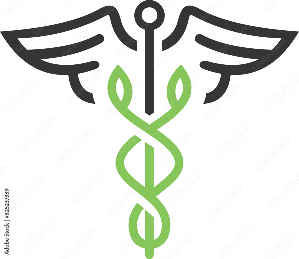 Medical Snake Caduceus Logo Sign Template Vector Isolated on White Background. Stock Vector ...