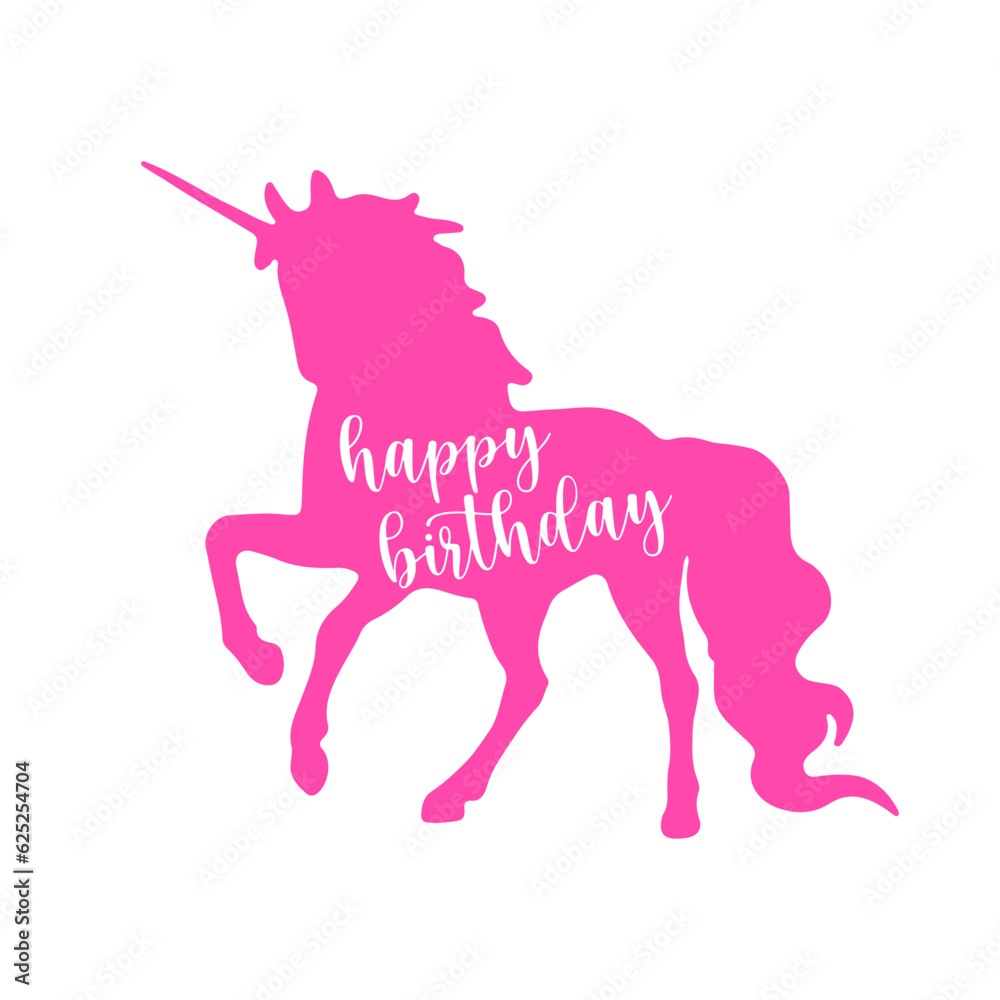 Happy Birthday Svg, Unicorn Svg, Unicorn Silhouette, Unicorn Clip Art ...