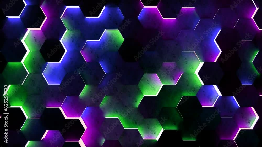 Neon lights and honeycombs glow Color changing honeycomb eyes Honeycomb ...