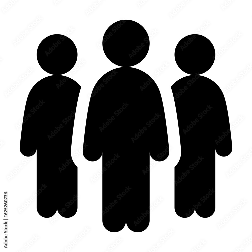 ユーザー、三人、集団、複数を表す塗りつぶしスタイルのアイコン Stock Vector | Adobe Stock