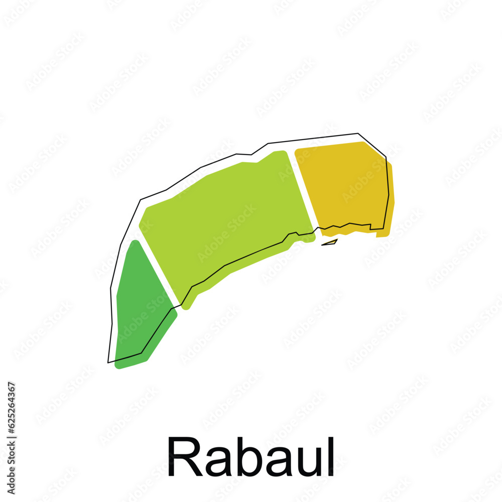 Map of Rabaul modern outline, High detailed vector illustration vector ...