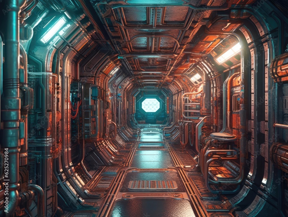 Ilustracja Stock: In this futuristic sci-fi image, we see a close-up ...