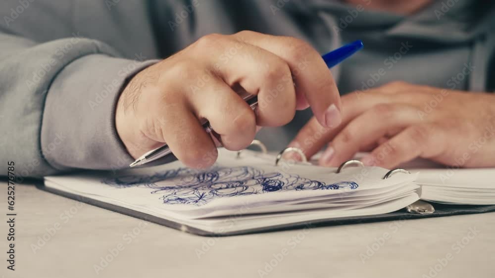 Schizophrenia patient doing a psychological test in a psychiatric ...