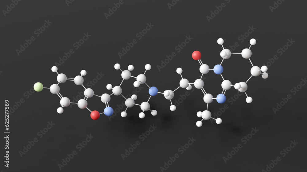 risperidone molecule, molecular structure, atypical antipsychotics ...
