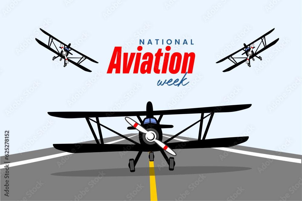 National Aviation Week Holiday concept. Template for background, banner ...