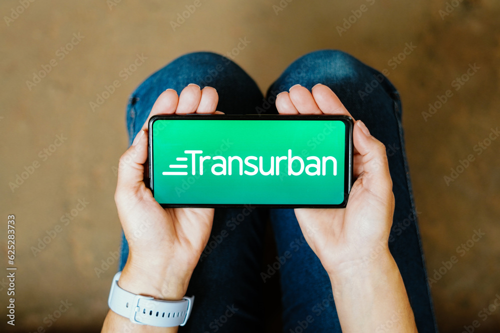 July 19, 2023, Brazil. In this photo illustration, the Transurban logo ...