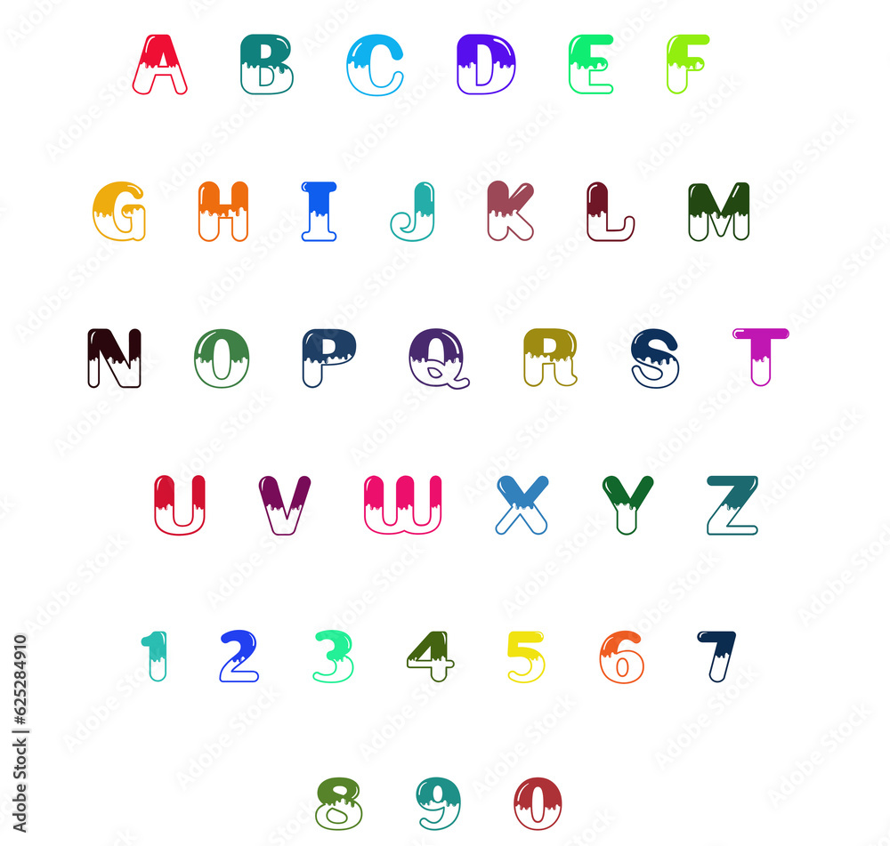 Elegant and classic upper case letters, colorful fonts A-Z - abcd ...