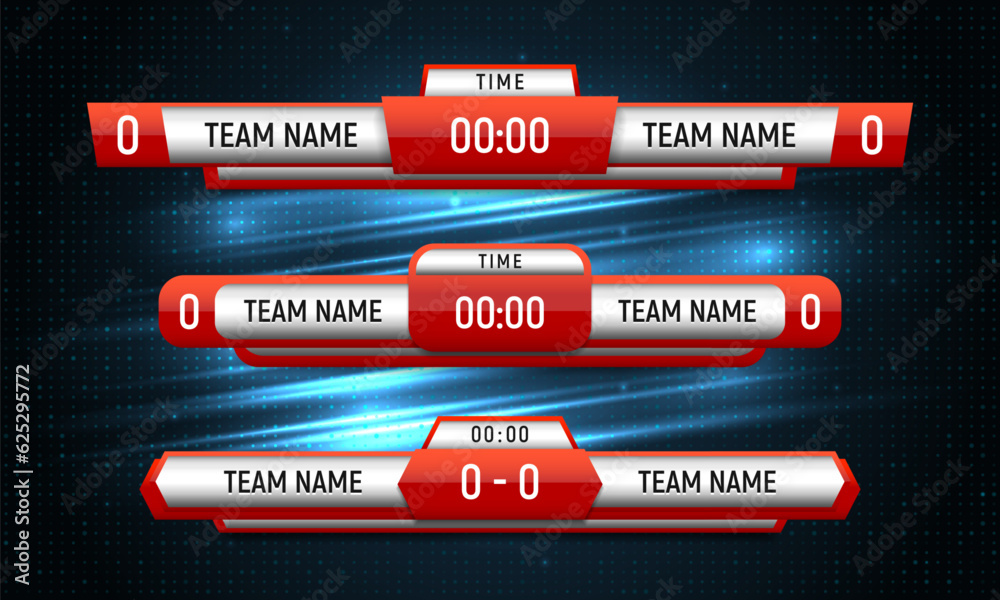 Sport scoreboard with time and result display. Vector template for your ...