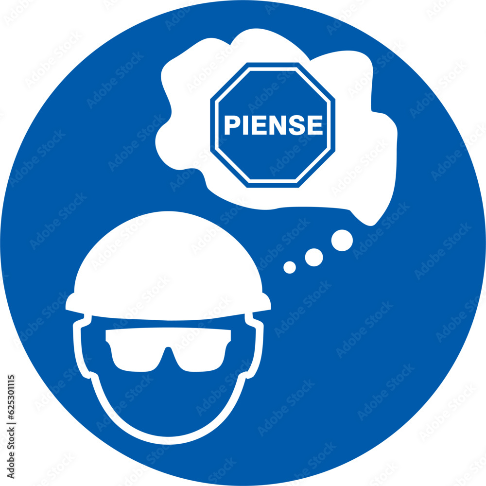 informativo, señal, simbolo, detener, piense, accion peligrosa ...