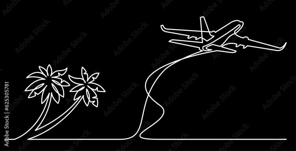 continuous line drawing of travel vacation journey trip leisure joyful ...