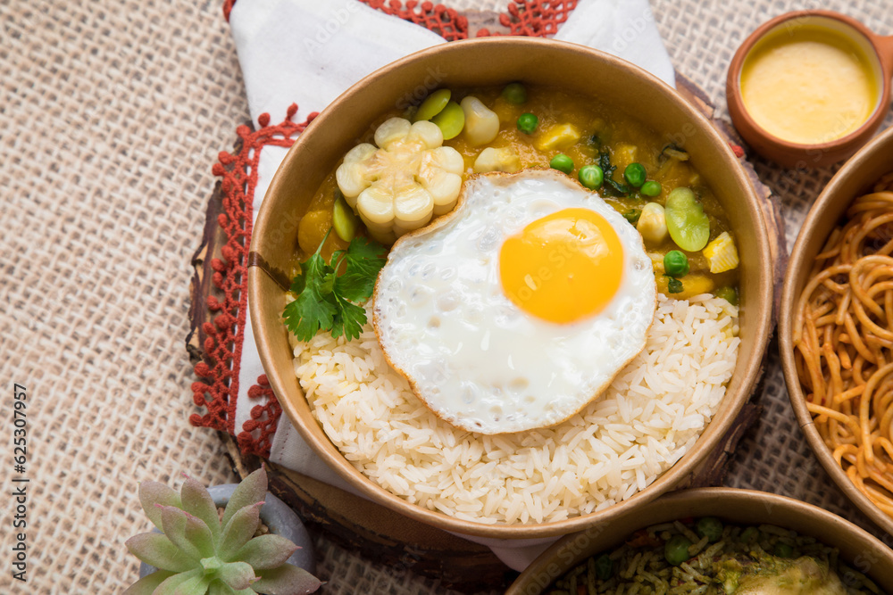 Foto de Locro Pumking stew Food buffet peruvian table Assorted dishes ...