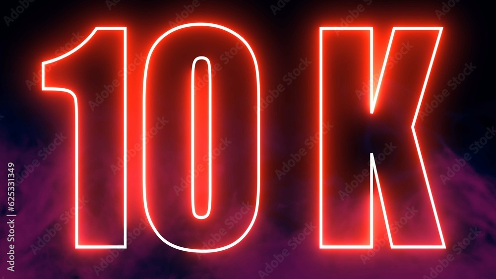 10K. Electric lightning text. Burning Logo reveal animation on black ...