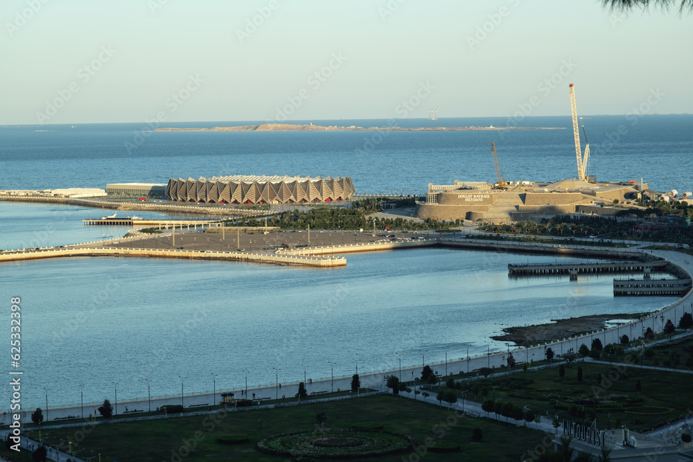 Renewal of the Baku State Flag Square Stock Photo | Adobe Stock