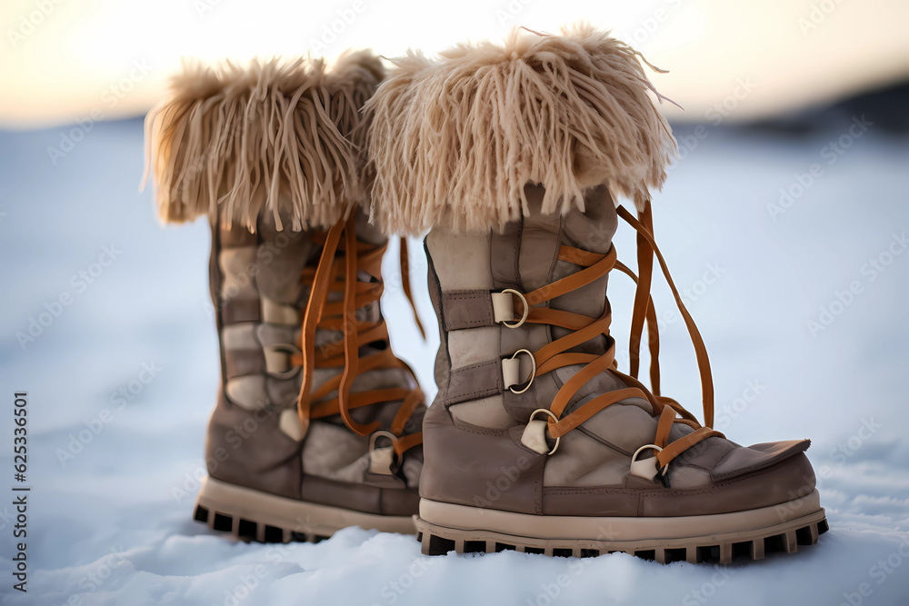 Mukluk - Inuit - Soft, fur-lined boots traditionally worn by Arctic ...