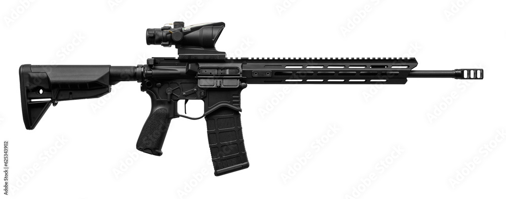 Modern automatic rifle isolated on white background. Weapons for police ...