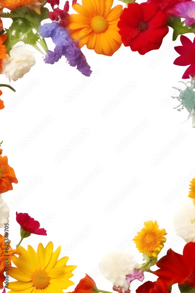 assorted flower decoration frame isolated on transparent background ...