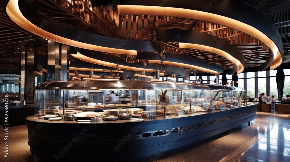 Buffet restaurant design ideas Stock Illustration | Adobe Stock