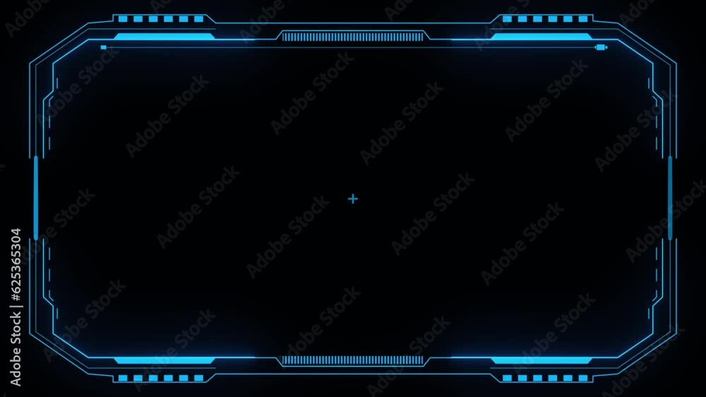 4K 3D Futuristic viewfinder Futuristic HUD video frame Digital ...