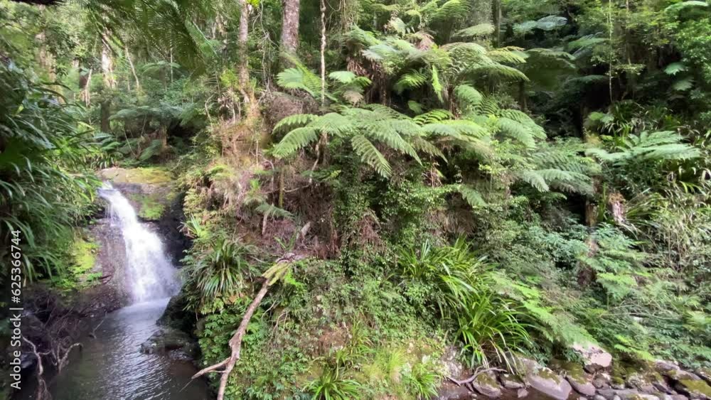 panorama of beautiful echo falls in lamington national park, queensland ...