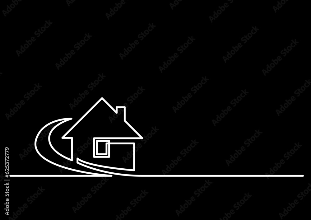 continuous line drawing vector illustration with FULLY EDITABLE STROKE ...