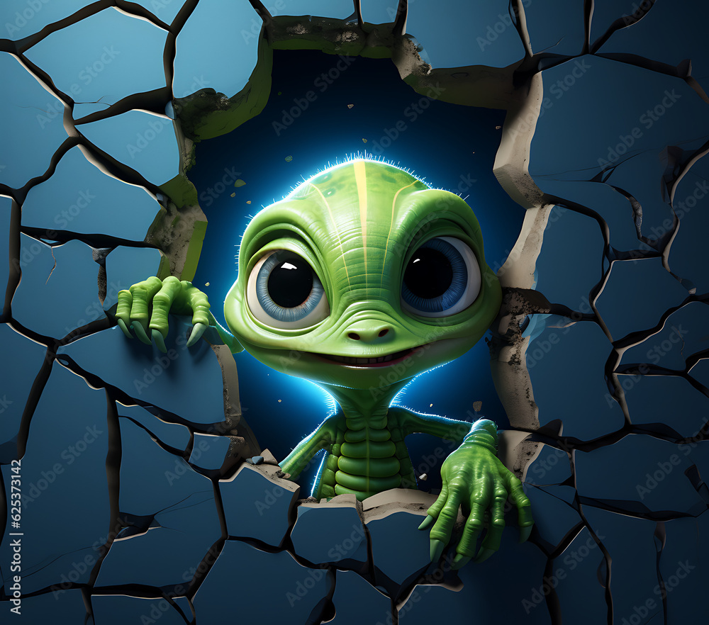 3D Alien Cracked Hole Skinny Straight Tumbler Wrap PNG Stock ...