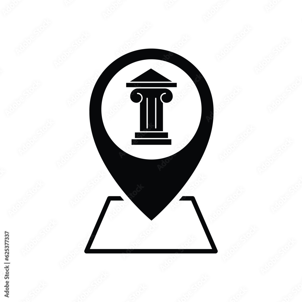 Museum location pin icon design. museum map vector icon from museum ...