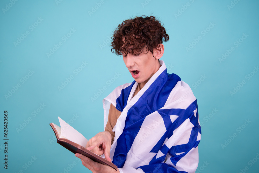 Religion and cultural heritage. A young attractive guy with a Jewish ...