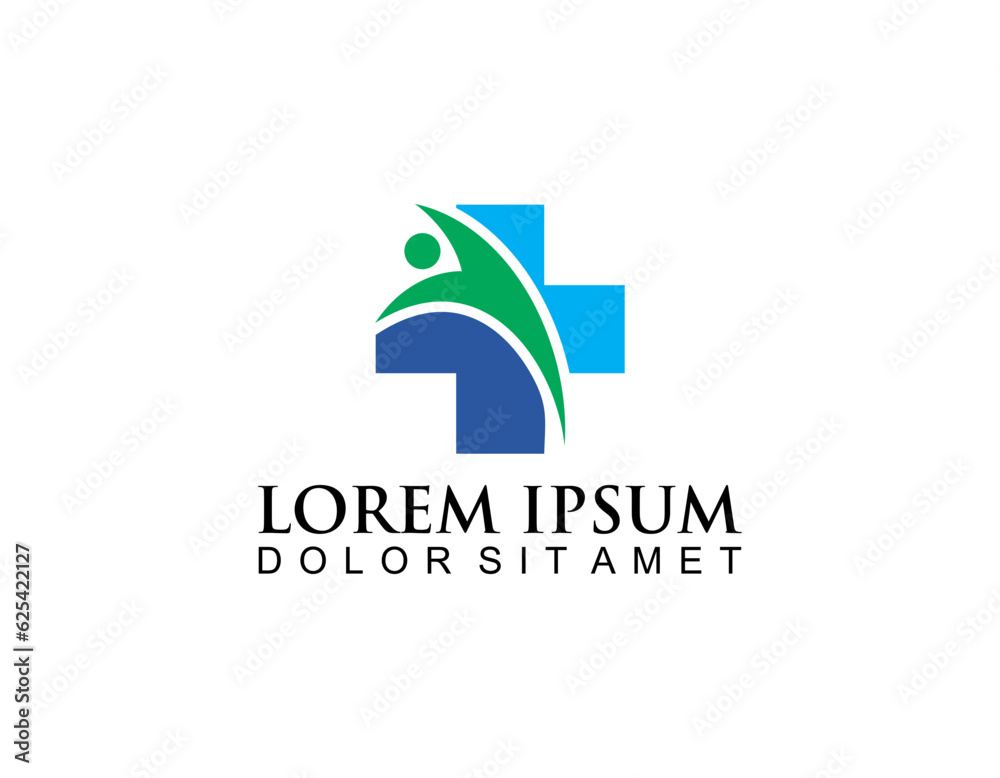 Vetor de Medical Logo Sign Template Vector Isolated on White Background ...