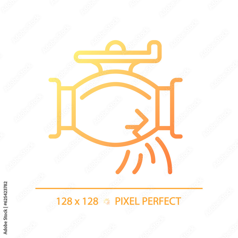 Oil pipe leakage gradient linear vector icon. Leak detection. Pipeline ...