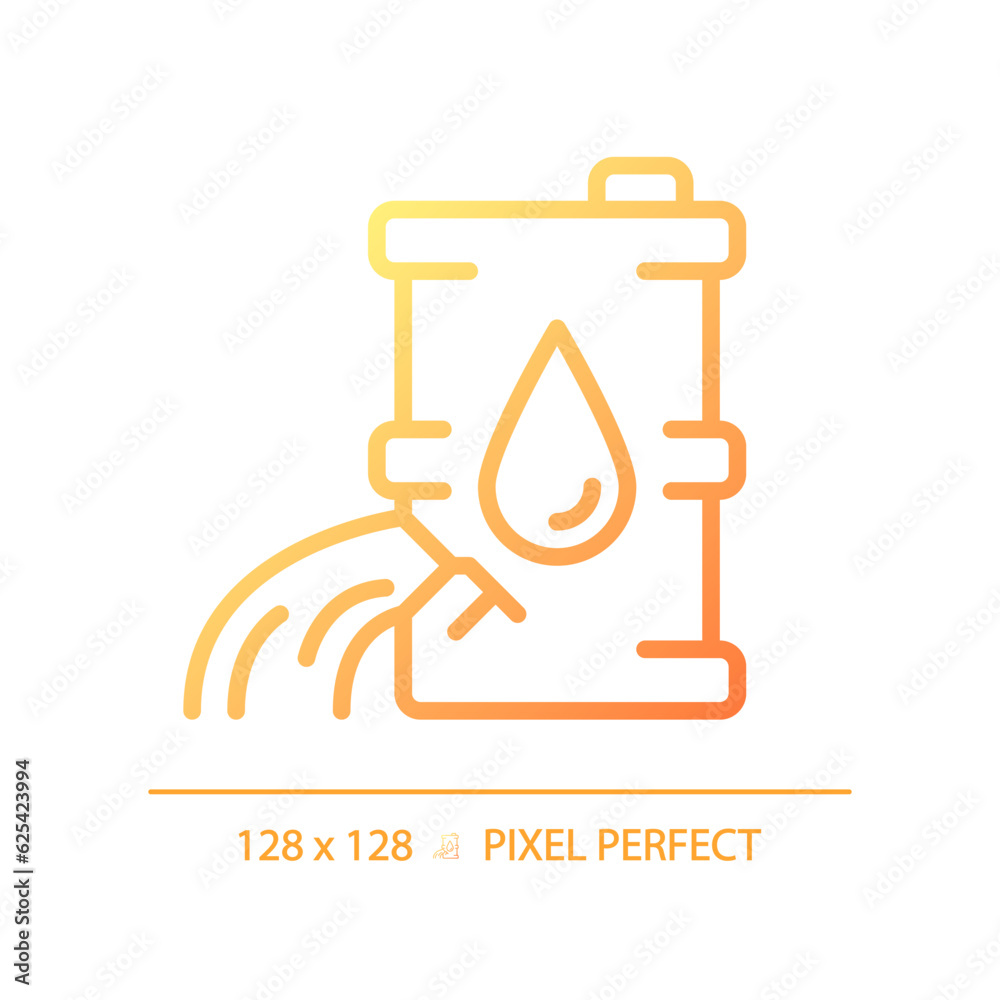 Oil spill gradient linear vector icon. Environmental contamination ...