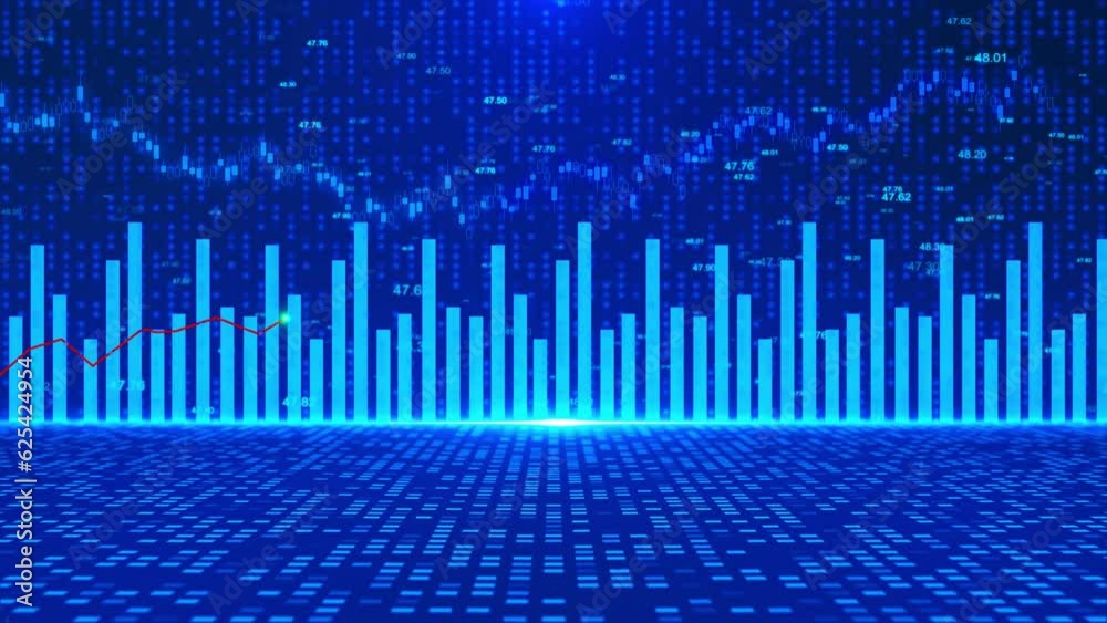 4K 3D Stock market or forex trading graph and candlestick chart ...