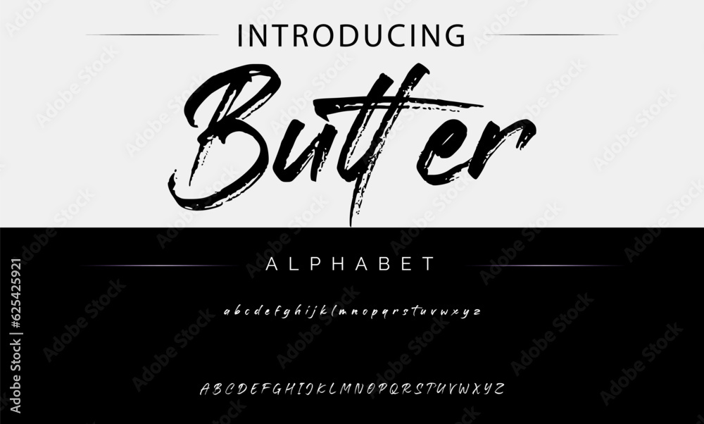 Butter signature Font Calligraphy Logotype Script Brush Font Type Font ...