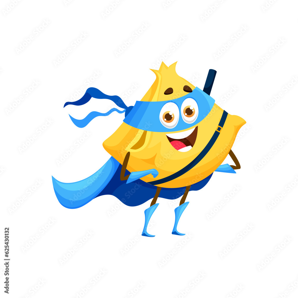 Stockvector Cartoon fagottini pasta superhero character. Isolated ...