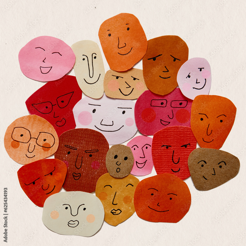 Positive representation of different people. Multicolored, multiracial ...