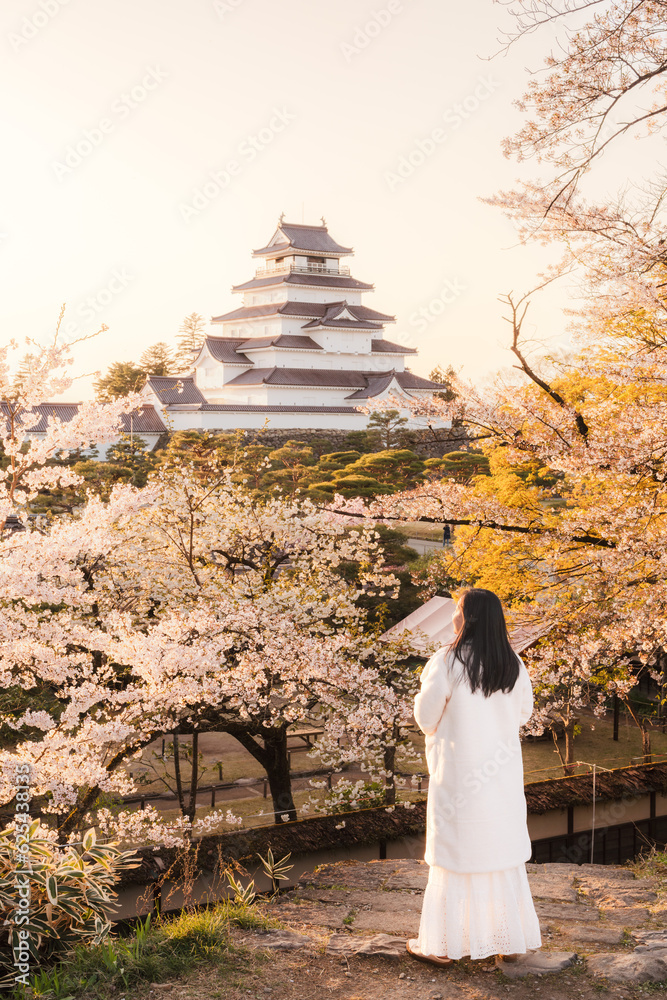 Aizu-Wakamatsu Castle also known as Tsuruga Castle is a concrete ...