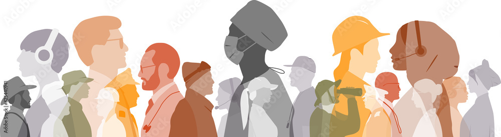 People of different professions together. Transparent background. Stock ...