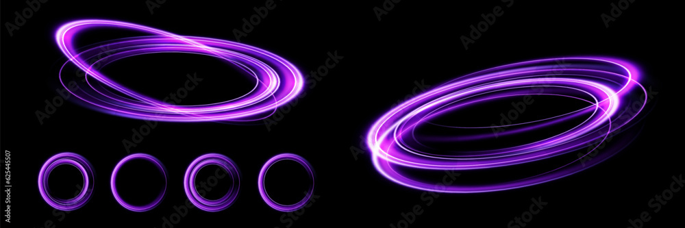 Neon magic circle.Futuristic light circle for background.Light frame ...