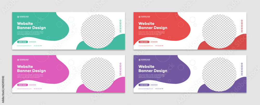 Set of web banner design templates for business promotion and marketing ...