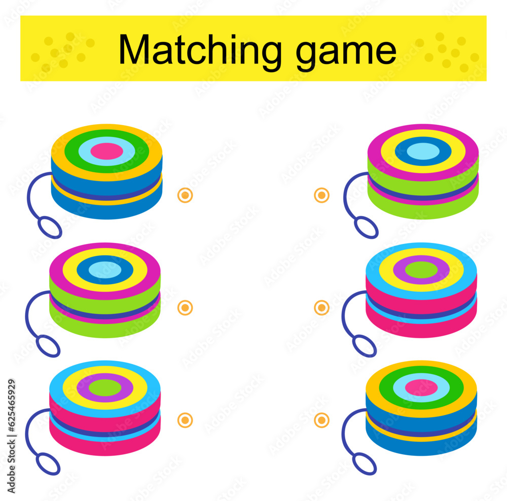 Matching game. Task for the development of attention and logic ...