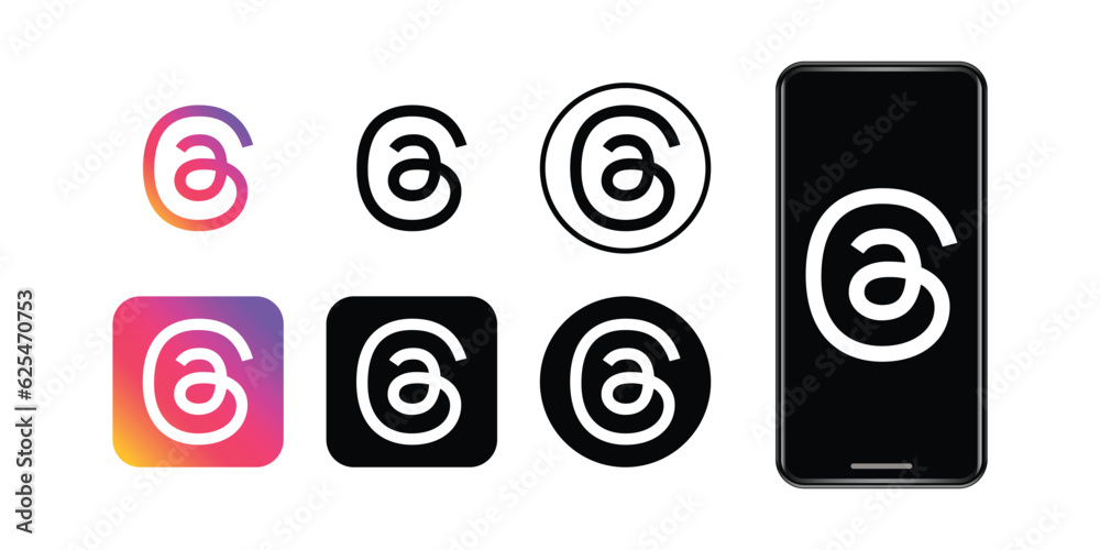 Threads logo with Different colors and Threads phone icon, Threads logo ...