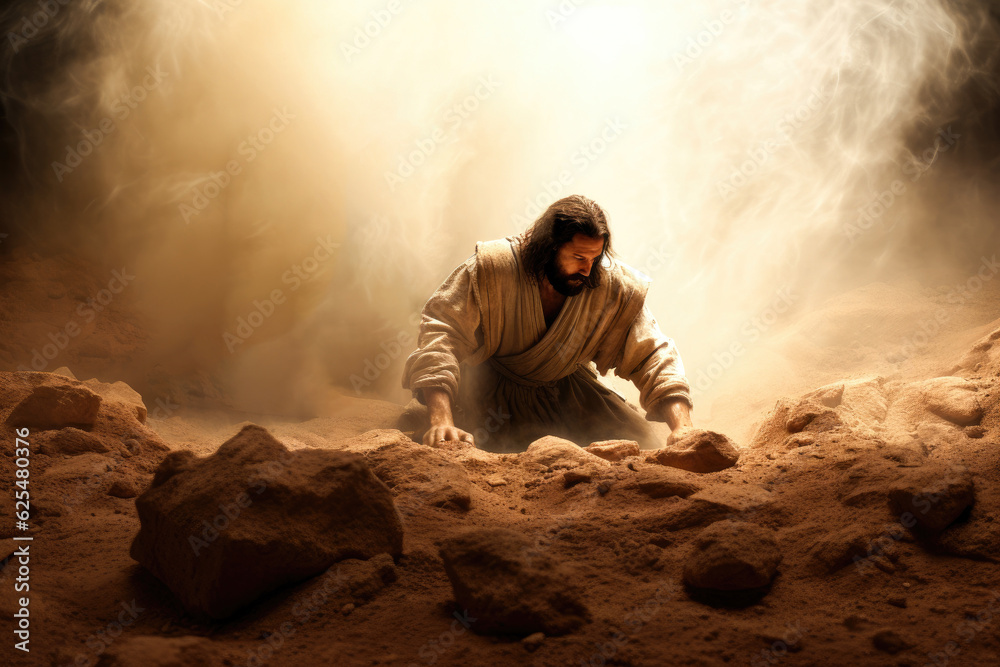 Jesus Christ in Creation creating all things including man from the ...